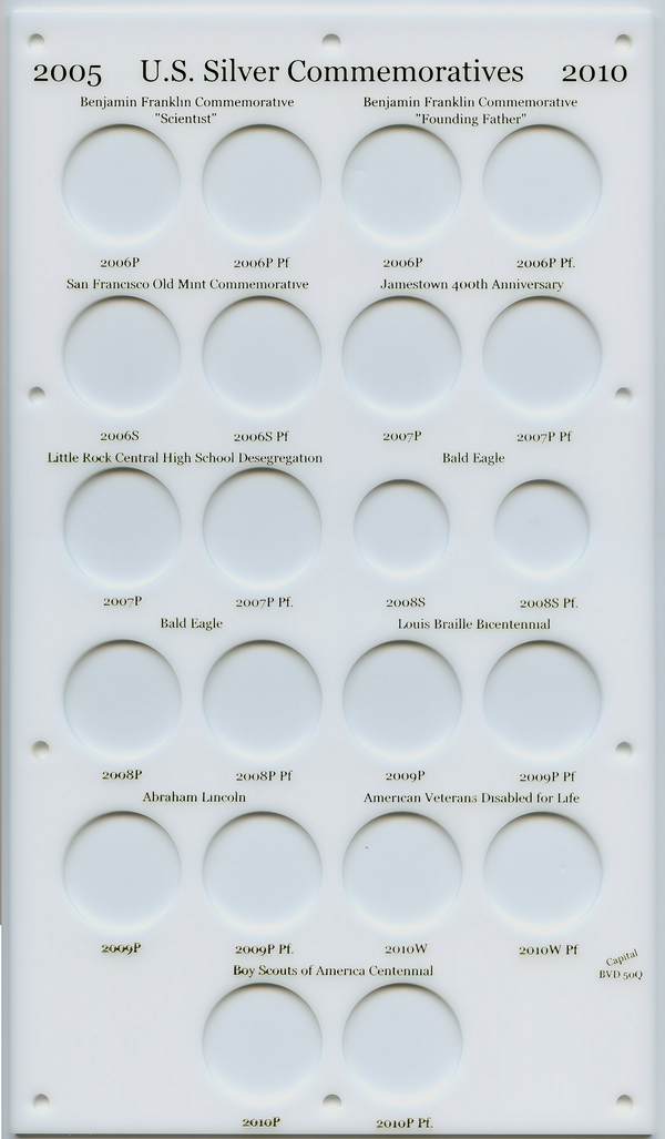 Capital Plastic Coin Holders - U.S. Commemorative Silver - Jake's